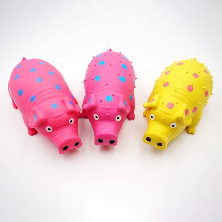 Popular spotted pig weird shriek squeak latex chew pet dog toys ...